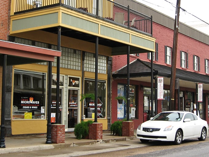 Historic brick buildings line the streets of Breaux Bridge, offering a perfect backdrop for an afternoon of shopping and Cajun cuisine.