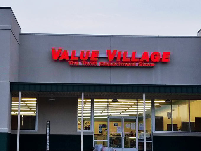That iconic red sign promises great deals, and Value Village delivers. Bargain hunting at its most satisfying!
