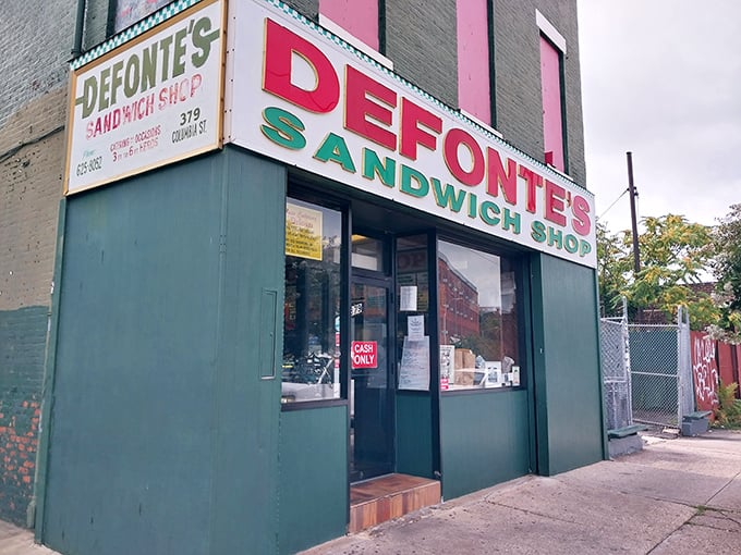 Behind this humble storefront lies sandwich artistry that has Brooklyn locals lining up faster than New Yorkers avoiding eye contact.