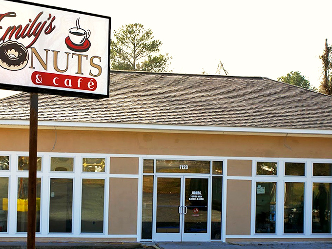 That sign isn't just advertising coffee and donuts; it's broadcasting the location of Williamsburg's sweetest treasure hunt.