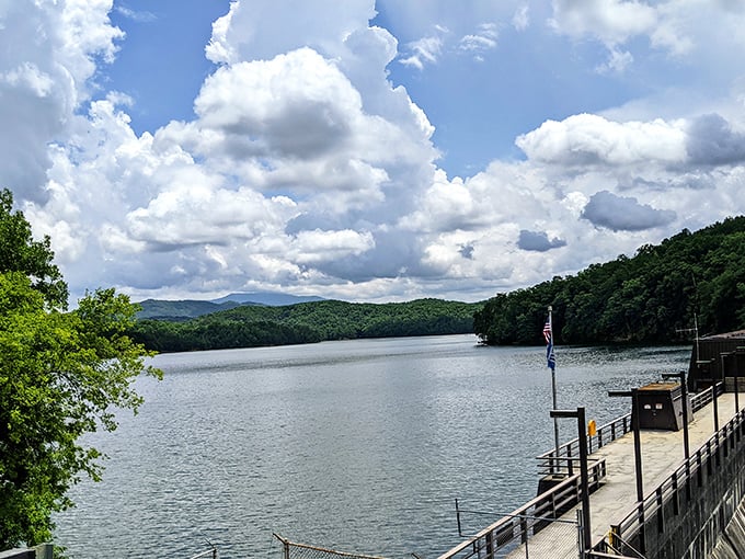 Cloud-watching gets a plot twist when the sky appears both above and below you at Cherokee Lake's serene shoreline.