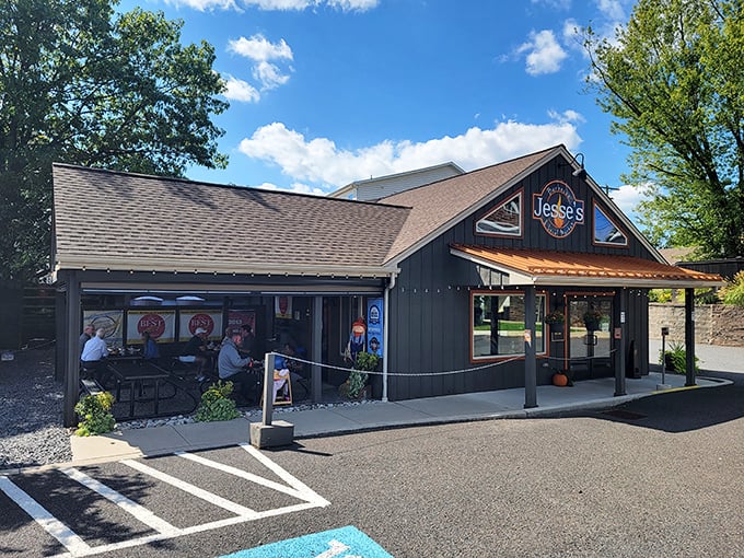 Barbecue perfection on a plate. These tender ribs from Jesse's have that beautiful pink smoke ring that makes barbecue lovers weak in the knees.