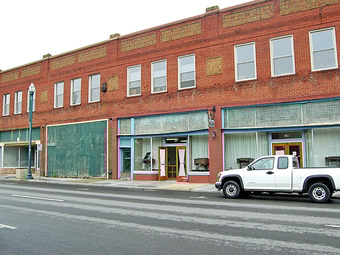 Red brick buildings stand as monuments to affordability in downtown Johnson City. History and value in perfect harmony.