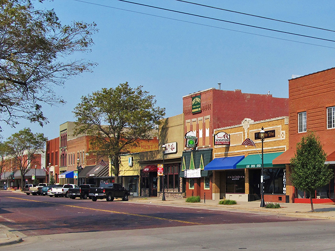 Tree-lined streets and classic storefronts make downtown Kearney feel like stepping into a simpler time, minus the dial-up internet.