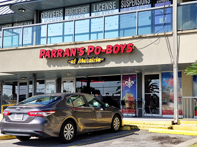 The neon sign promises po-boy perfection, and inside those doors, that's exactly what you'll find.