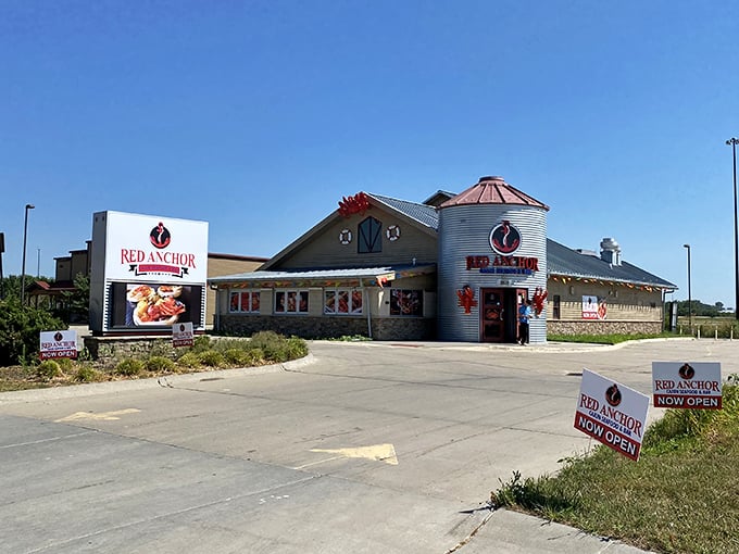 Like a nautical mirage in corn country, Red Anchor's distinctive exterior promises maritime treasures within those landlocked doors.