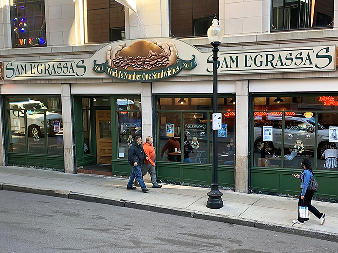 The lunch crowd gathering outside Sam LaGrassa's isn't just waiting &ndash; they're participating in a Boston ritual as essential as complaining about parking.