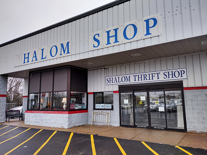 Winter or summer, Shalom's welcoming storefront beckons with the promise of hidden gems inside. Thrift nirvana awaits!