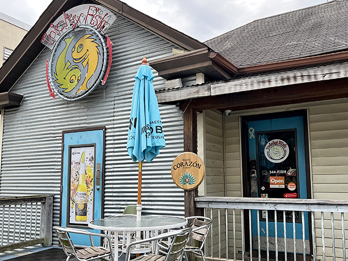 Tricky Fish close-up: "That smiling fish logo isn't just decoration&mdash;it's foreshadowing how happy your taste buds are about to become."