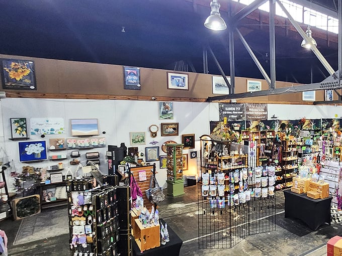 Inside, the adventure begins with vendor booths stretching toward infinity, each one a carefully curated collection of yesteryear.