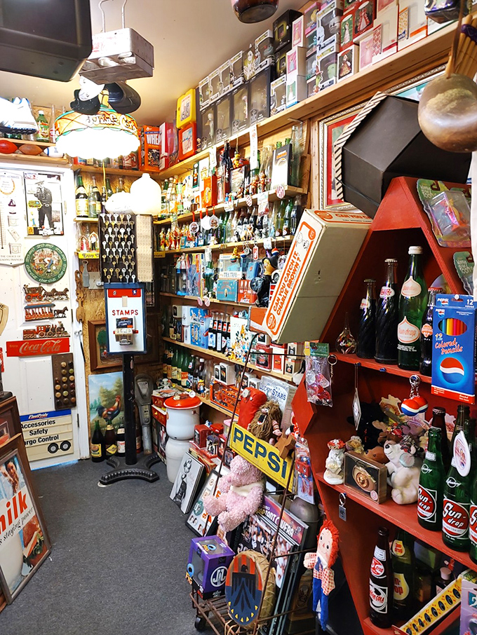 Nostalgia overload! This vendor's booth is the physical manifestation of "they don't make 'em like they used to" in glorious, crowded detail.