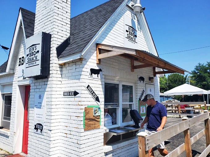 The ordering window - where hungry souls line up to place their orders and begin their journey into barbecue bliss.
