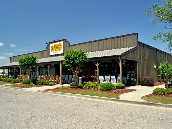 Cracker Barrel's rocking chair-lined porch isn't just for show&mdash;it's where you'll contemplate whether to order seconds or thirds of those heavenly biscuits.