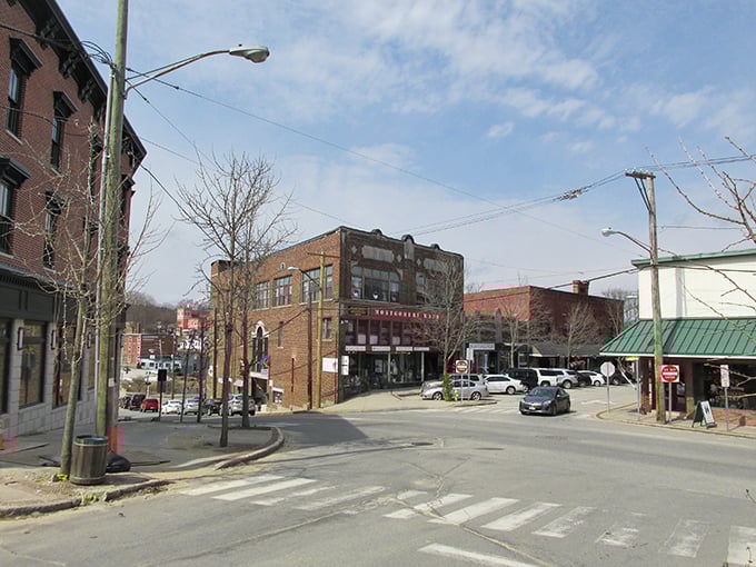 Brick buildings standing shoulder to shoulder like old friends, telling stories of Putnam's industrial past while housing today's shops and eateries.