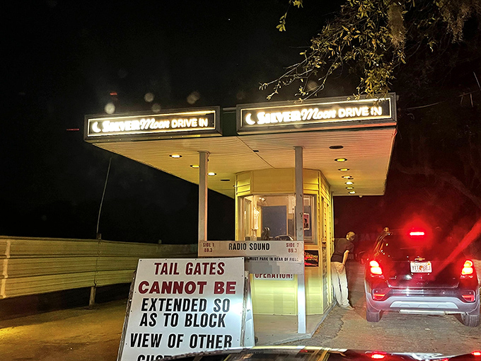 "Tail gates cannot be extended" – just one of the charming rules of drive-in etiquette that's kept the Silver Moon experience pristine for generations of moviegoers.