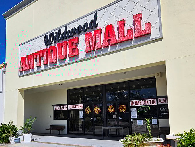 That iconic red signage promises a day of discovery. Like a time-travel portal disguised as a strip mall entrance, Wildwood beckons to curious explorers.