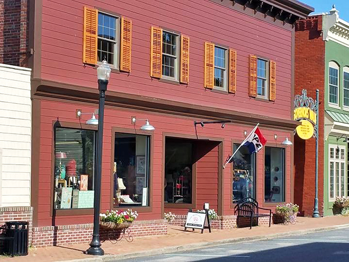 Those orange shutters aren't just decorative&mdash;they're like nature's "Open" sign, beckoning curious souls into this time-travel emporium.