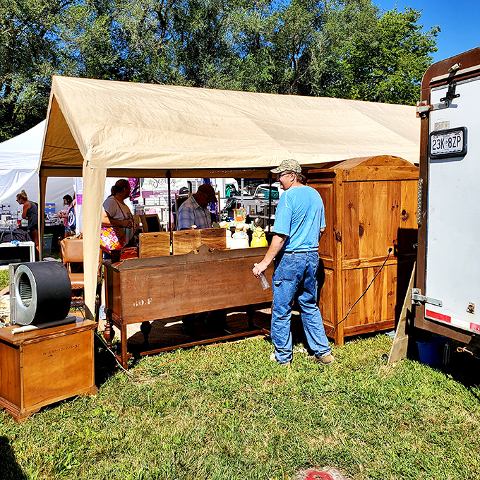 This isn't just furniture shopping; it's time travel. That wooden dresser has probably witnessed more family dinners than most of us.