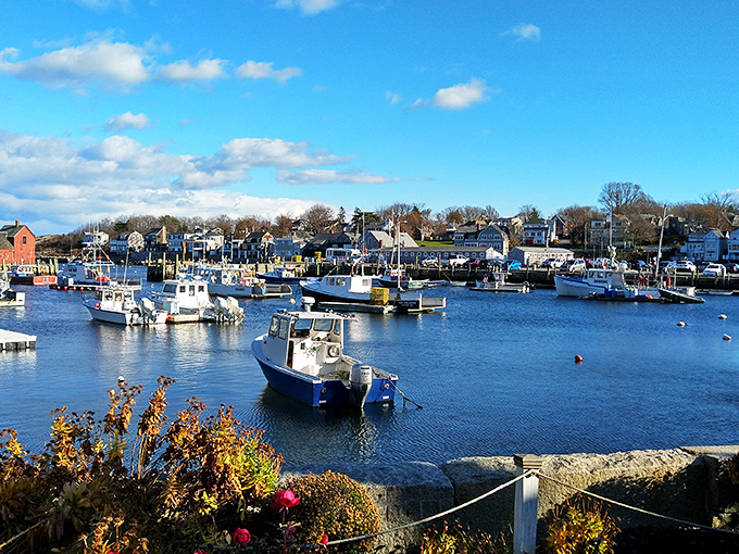 Nature's perfect parking lot for lobster boats&mdash;Rockport Harbor cradles the vessels that bring tomorrow's lunch to today's table.