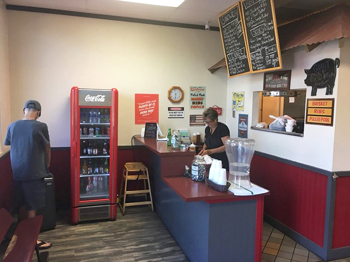 Where barbecue dreams come true. The classic red and black interior feels like stepping into a time machine to when food was honest and napkins were absolutely necessary.