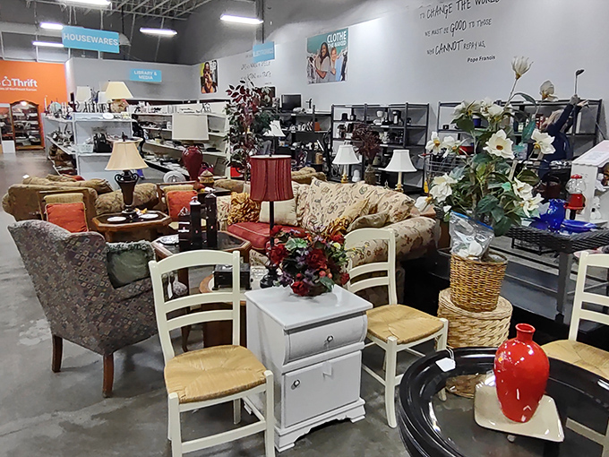 Welcome to furniture nirvana, where sofas with stories sit alongside chairs with character. That floral pattern has definitely seen some family game nights.