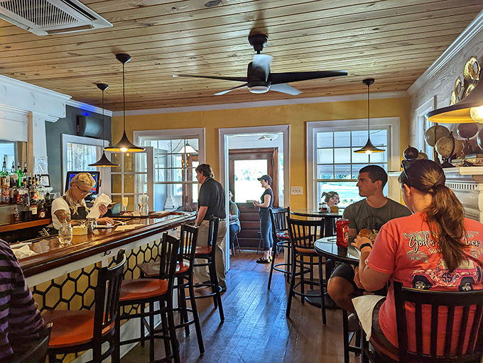 Honeycomb patterns and warm yellow walls create the perfect backdrop for breakfast magic. This isn't just a meal&mdash;it's a morning sanctuary.
