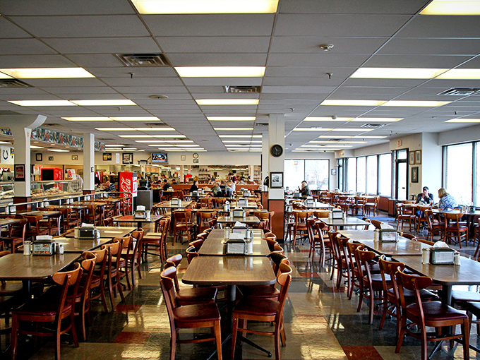 Welcome to the no-frills dining room where conversations hum as pleasantly as anticipation for what's about to land on your tray.