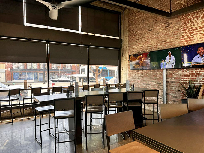 Industrial-chic meets morning comfort inside Hatch, where exposed brick walls and natural light create the perfect backdrop for breakfast bliss.