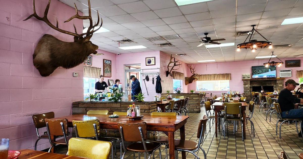 Where hunting lodge meets grandma's kitchen &ndash; complete with watchful elk heads that have witnessed decades of diners falling in love with fried chicken.