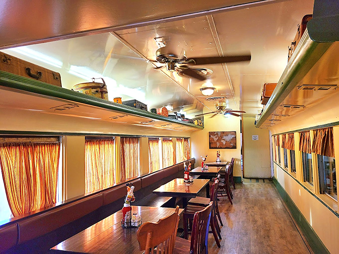 Step inside and you're transported to a simpler time—where ceiling fans lazily spin above wooden tables that have hosted countless Arkansas celebrations.
