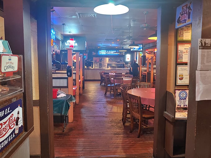 Step inside and the worn wooden floors tell stories of countless satisfied diners who came for steaks and stayed for seconds.