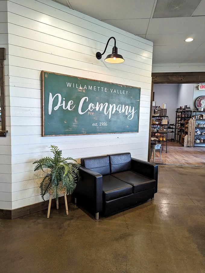 Step inside to a world where white shiplap meets farmhouse chic, and the aroma of baking pies makes waiting a pleasure, not a chore. 