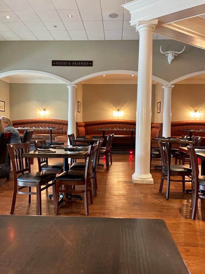 The well-stocked bar isn't just for show&mdash;it's where liquid happiness meets burger bliss in perfect harmony.