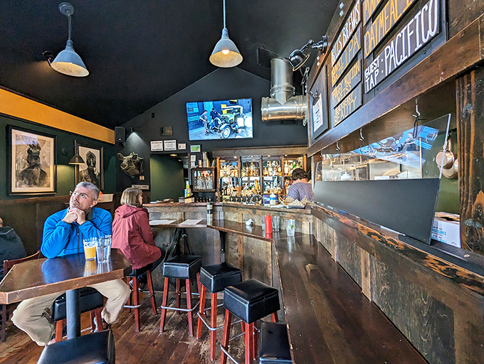 High-top tables, rustic wood, and that unmistakable aroma of smoked meats &ndash; this is where barbecue dreams come true. 