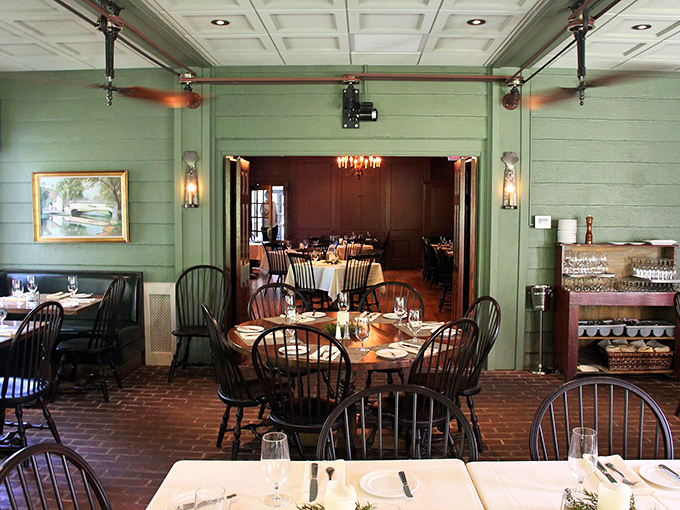 Step inside to find that perfect blend of colonial charm and casual elegance&mdash;Windsor chairs, mint-green walls, and brick floors that have witnessed centuries of good times.