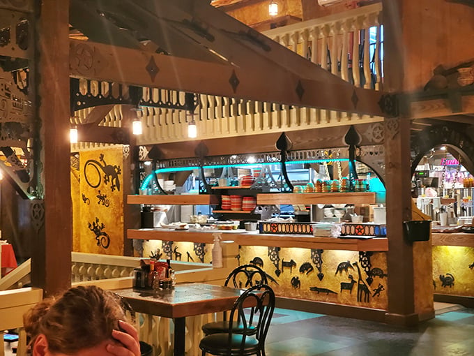 Inside Deadwood, rough-hewn beams and Western d&eacute;cor create an atmosphere where John Wayne would feel right at home&mdash;if he'd had a taste for gourmet barbecue.