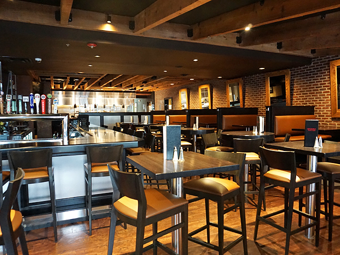 Warm wood, exposed brick, and strategically placed lighting create the perfect backdrop for meat-driven memories. This isn't just ambiance—it's steak theater.