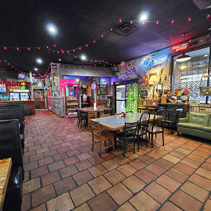 Step inside and the world melts away. Red string lights, terra cotta floors, and walls that tell stories&mdash;this is comfort defined.