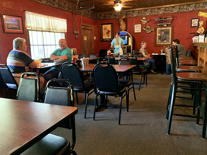 Red walls tell stories of countless satisfied diners. This isn't where you come for fancy ambiance&mdash;it's where you come for food that speaks directly to your soul.
