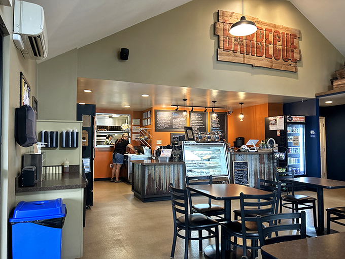 Step inside and breathe deep&mdash;that's the aroma of barbecue destiny. The simple, functional interior puts the focus right where it belongs: on the food.