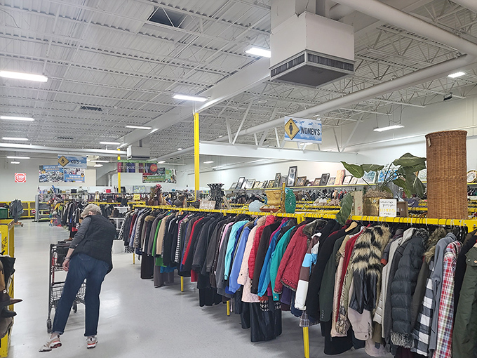 Racks upon racks of potential wardrobe revolutions. One shopper's discarded blazer becomes another's job interview victory outfit.