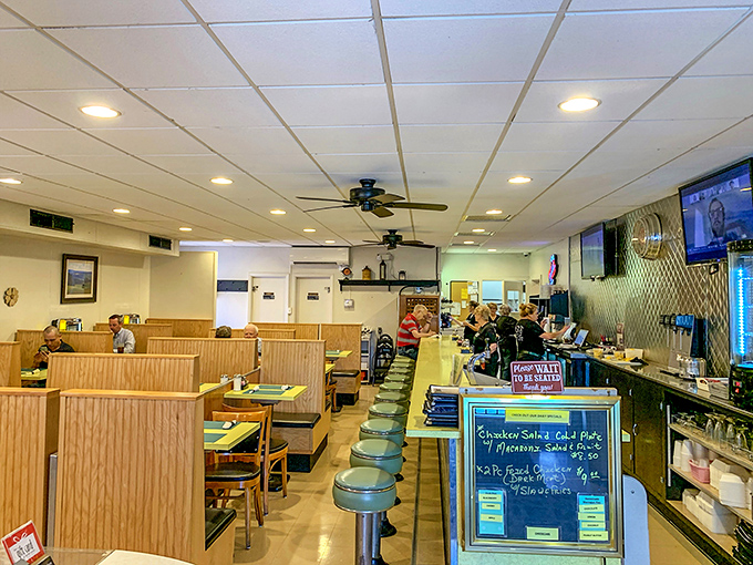 Classic diner booths and counter seating &ndash; where strangers become friends over coffee and the waitstaff remembers your order before you sit down.