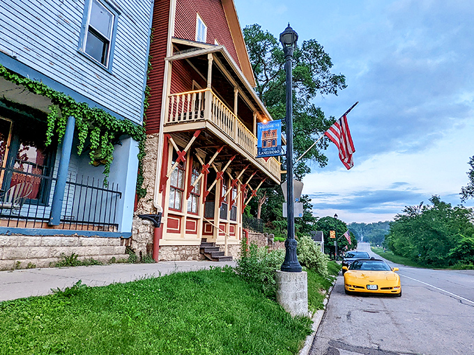 A splash of color against limestone foundations&mdash;Lanesboro's architecture tells stories that Instagram filters can only dream of capturing.
