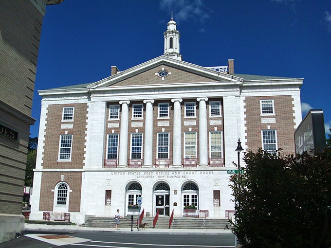 The stately Littleton Courthouse and Post Office brings federal grandeur to small-town New Hampshire. Those columns aren't compensating for anything&mdash;they're just magnificent.