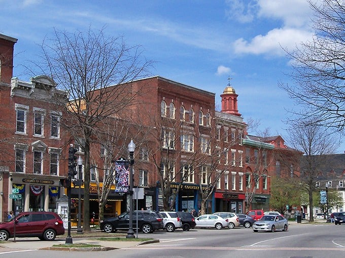 Main Street could be a movie set for "Quintessential New England Town." These brick buildings have witnessed centuries of history while keeping their dignified good looks.