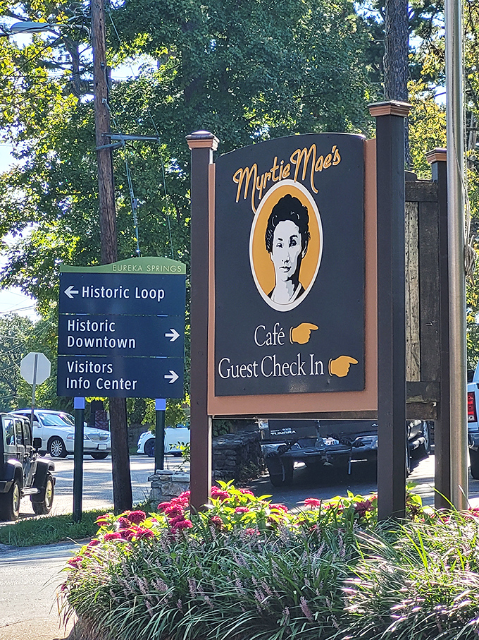 Myrtie Mae's sign points the way to comfort food nirvana&mdash;where diet plans go to die happily and stretchy pants become your best friend.