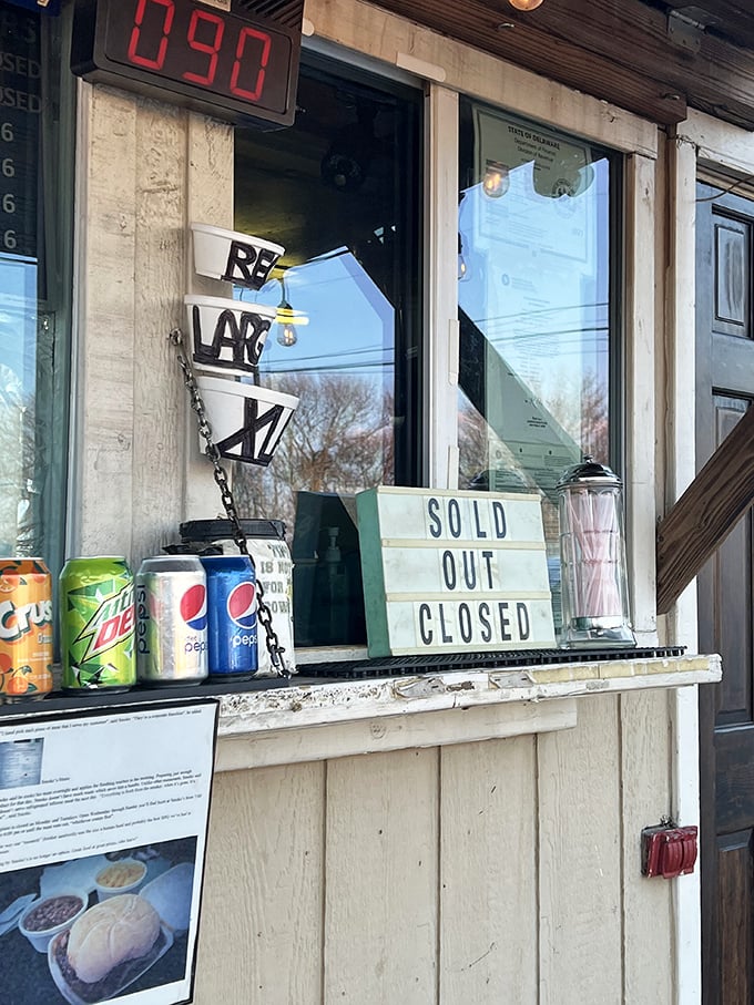The "SOLD OUT CLOSED" sign: simultaneously the most disappointing and impressive endorsement any restaurant could display.