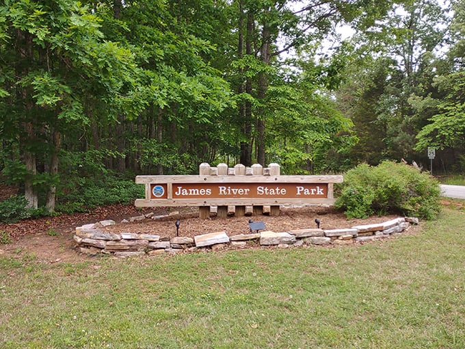 This unassuming entrance sign doesn't prepare you for the natural wonderland beyond &ndash; like finding out your quiet neighbor is secretly a rock star.