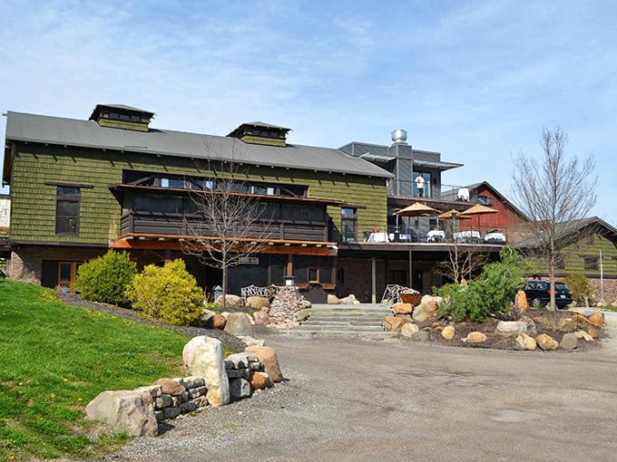 This modern rustic structure at Traders Point Creamery somehow manages to be both sophisticated and farmhouse-authentic at once.