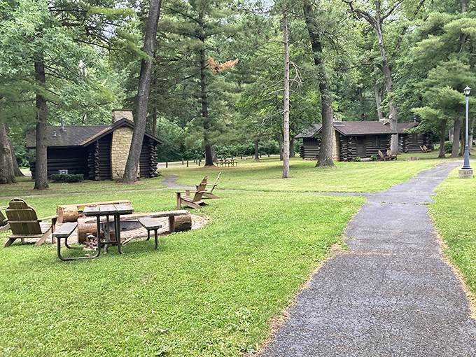 Rustic cabins nestled among towering pines&mdash;where "roughing it" means no Netflix, but you get solid walls and a real bed. Wilderness with training wheels.